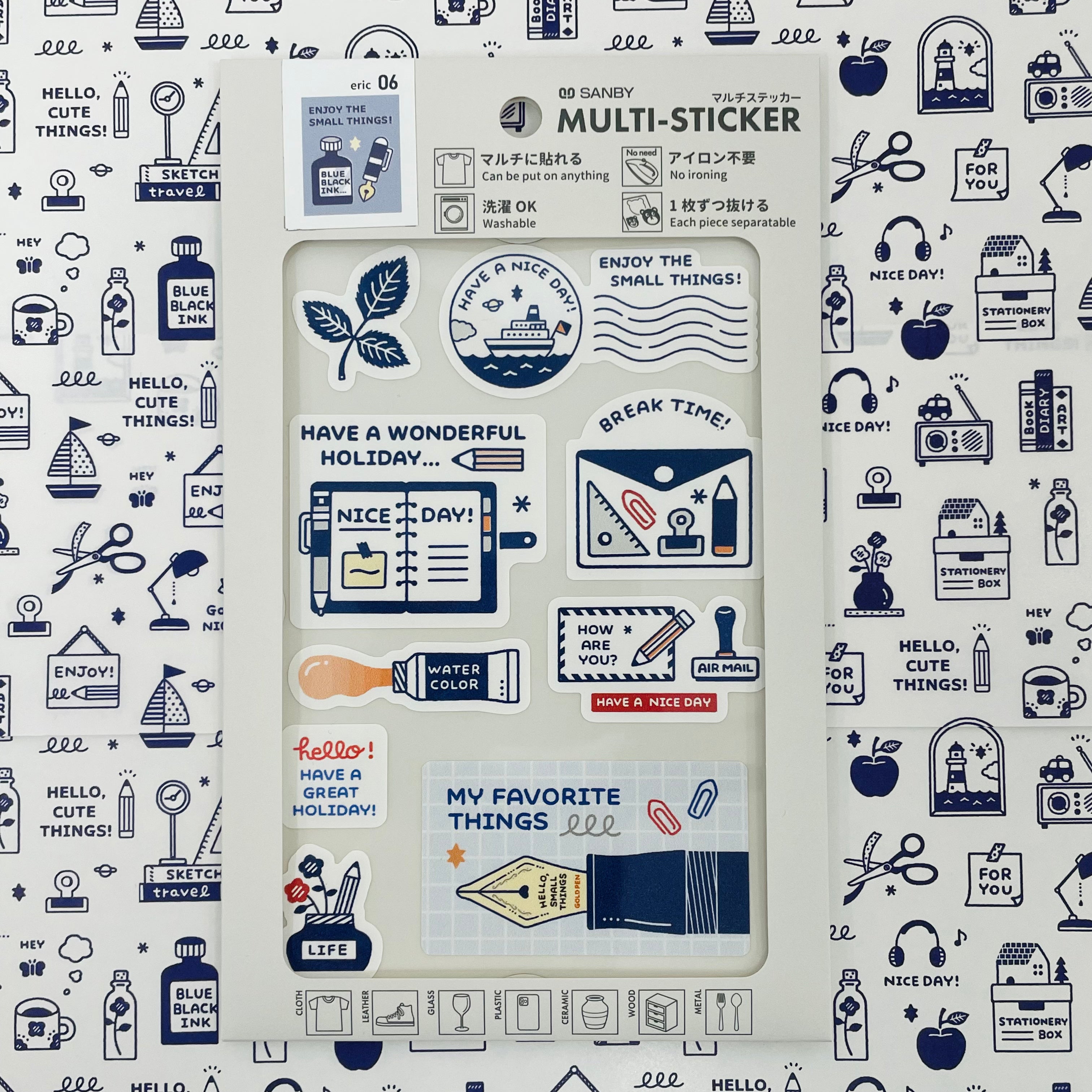 Sanby x Eric Hello Small Things! Multi-Sticker - Good Time – Shokakko