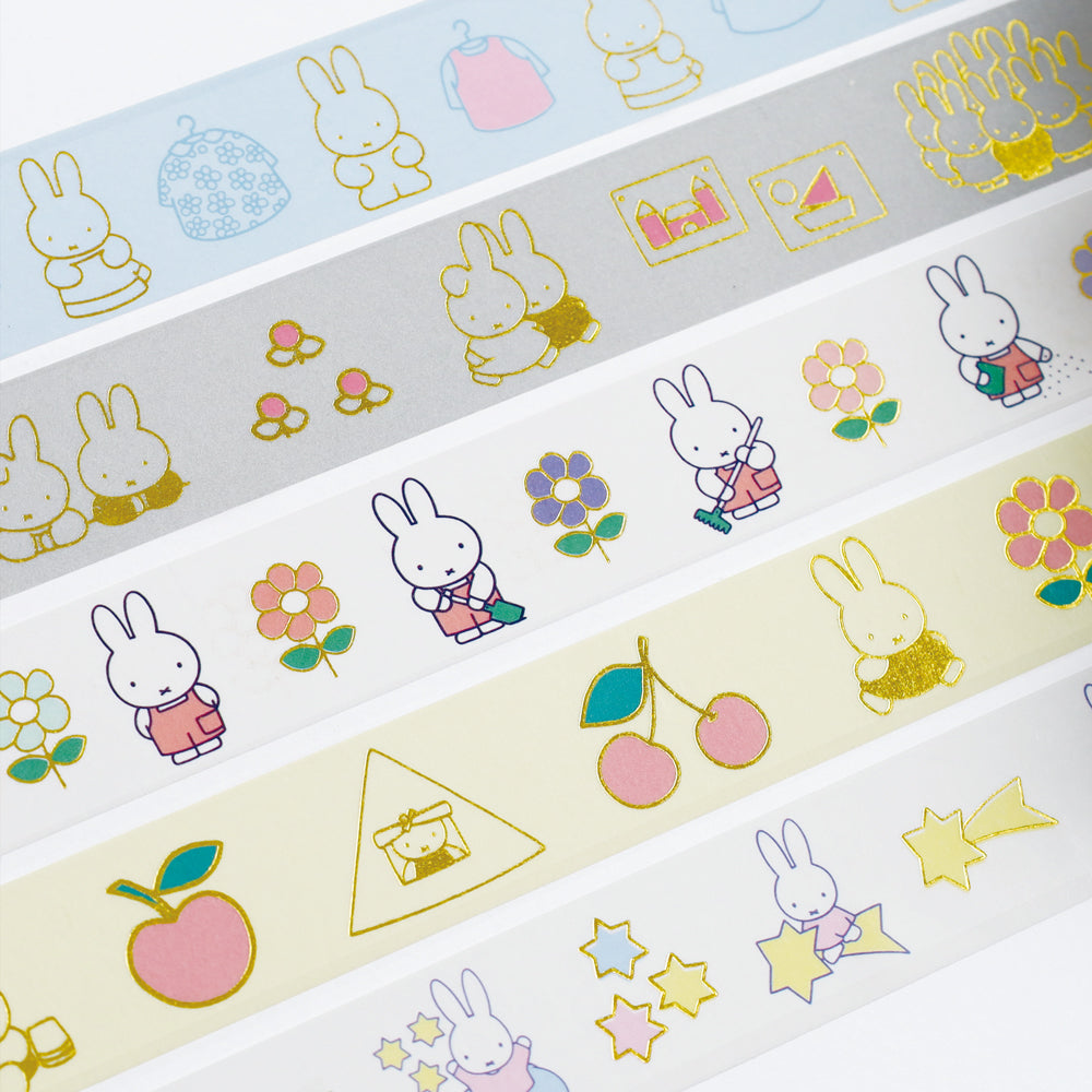 Green Flash x Miffy Masking Tape Samples with Gold Foil - No. 1 - 5 – Shokakko