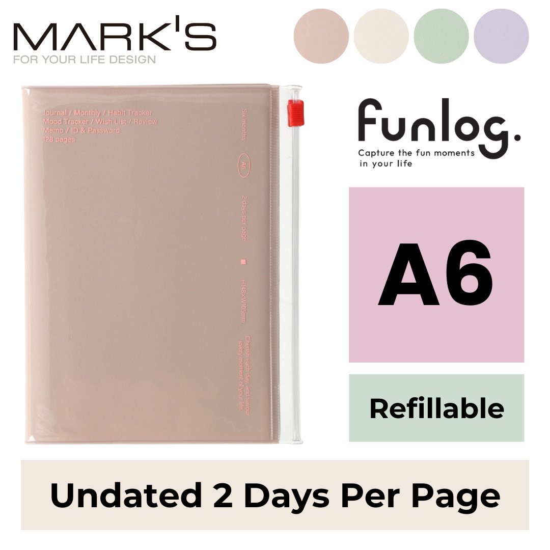 Mark's Funlog Undated Planner Diary - A6 | Daily Block | Refillable ...