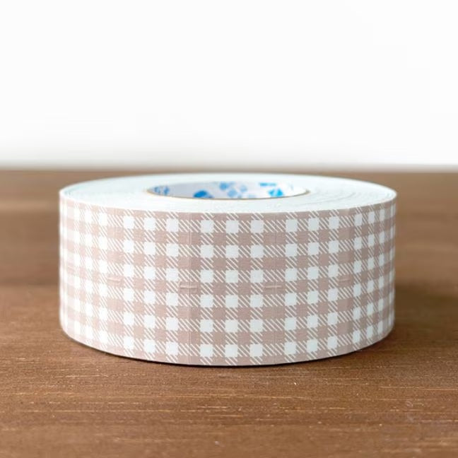 Stamp Marche Labeler Roll Sticker Sample - Gingham Check | Dusty Pink ...
